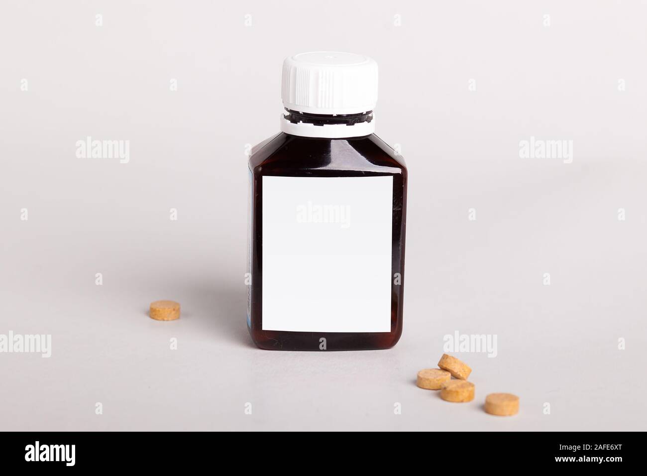 White pills box. Plastic bottles. Drugs box mock-up. Medical blank ...