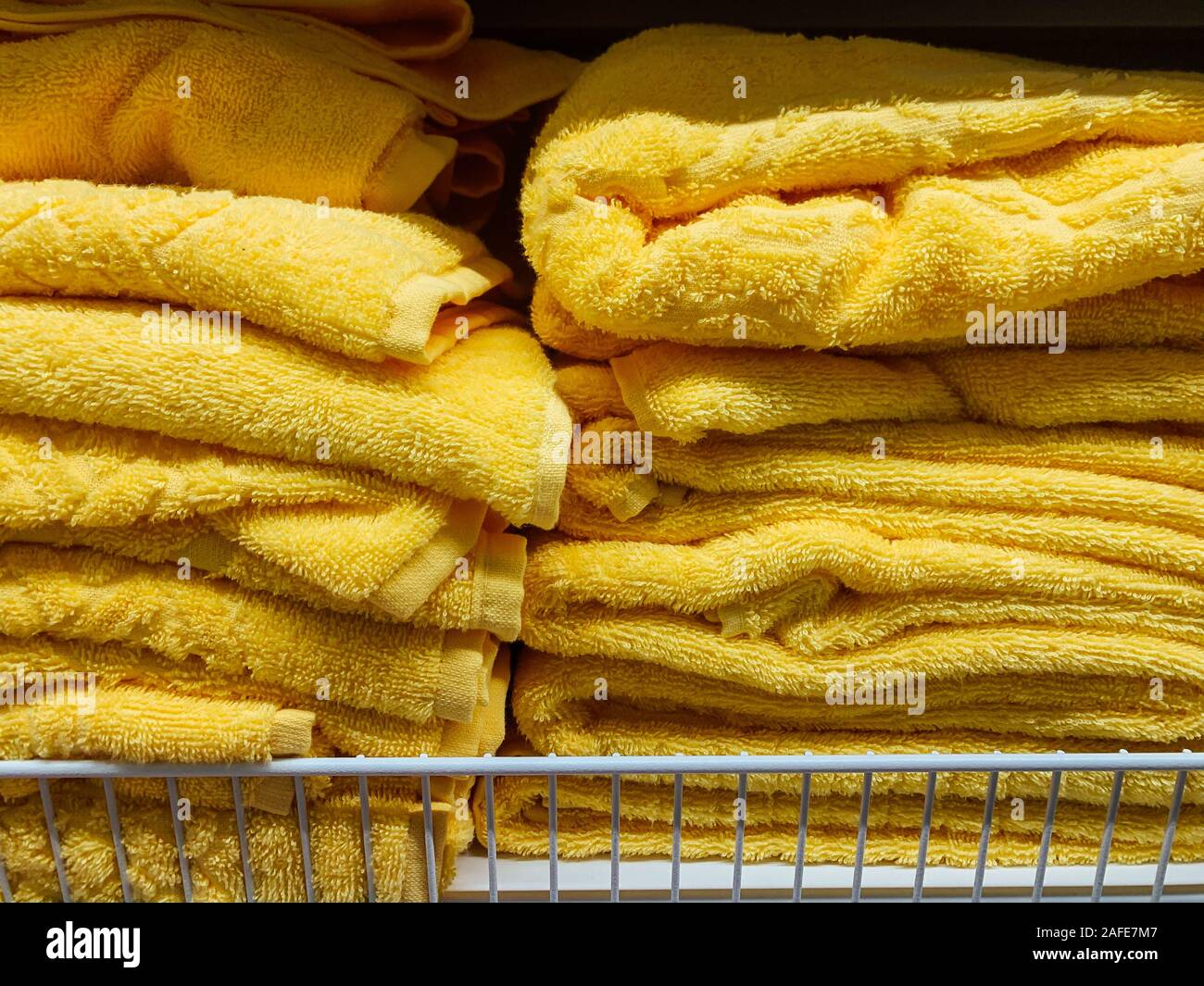bath towels on the field for wiping the body Stock Photo - Alamy