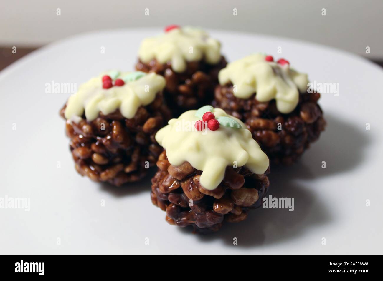 Rice Krispie Christmas Pudding Stock Photo - Alamy