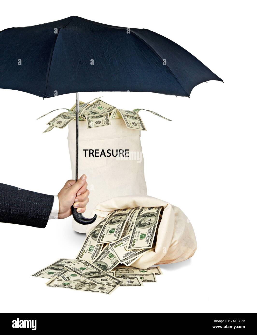 bag with treasure Stock Photo - Alamy