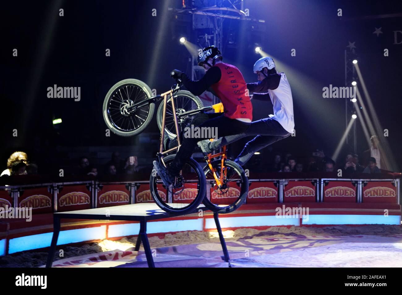 Paris, France. 14th Dec, 2019. Ride the World (motorbike & BMX) perform ...