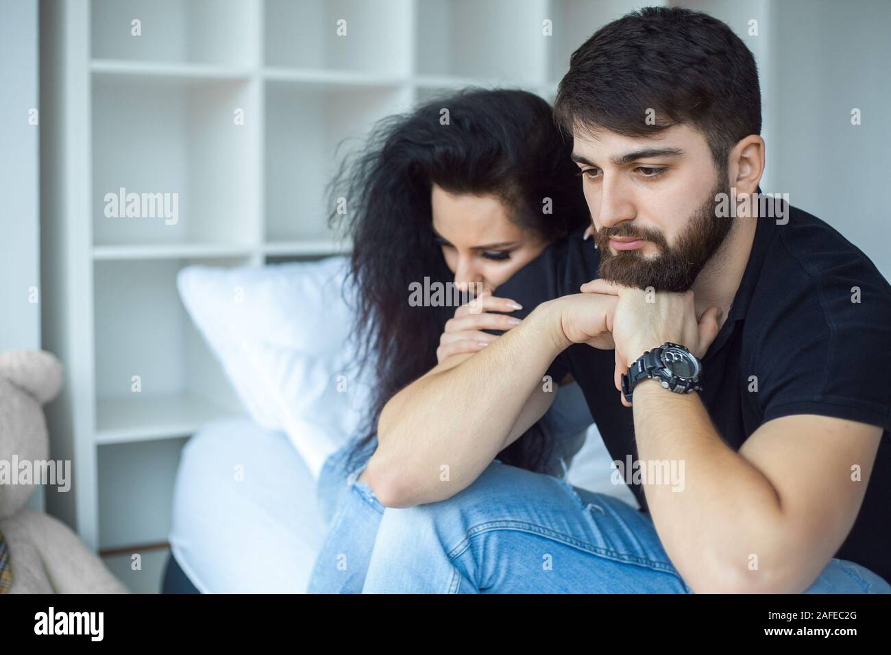 Stressed couple arguing and having marriage problems Stock Photo - Alamy