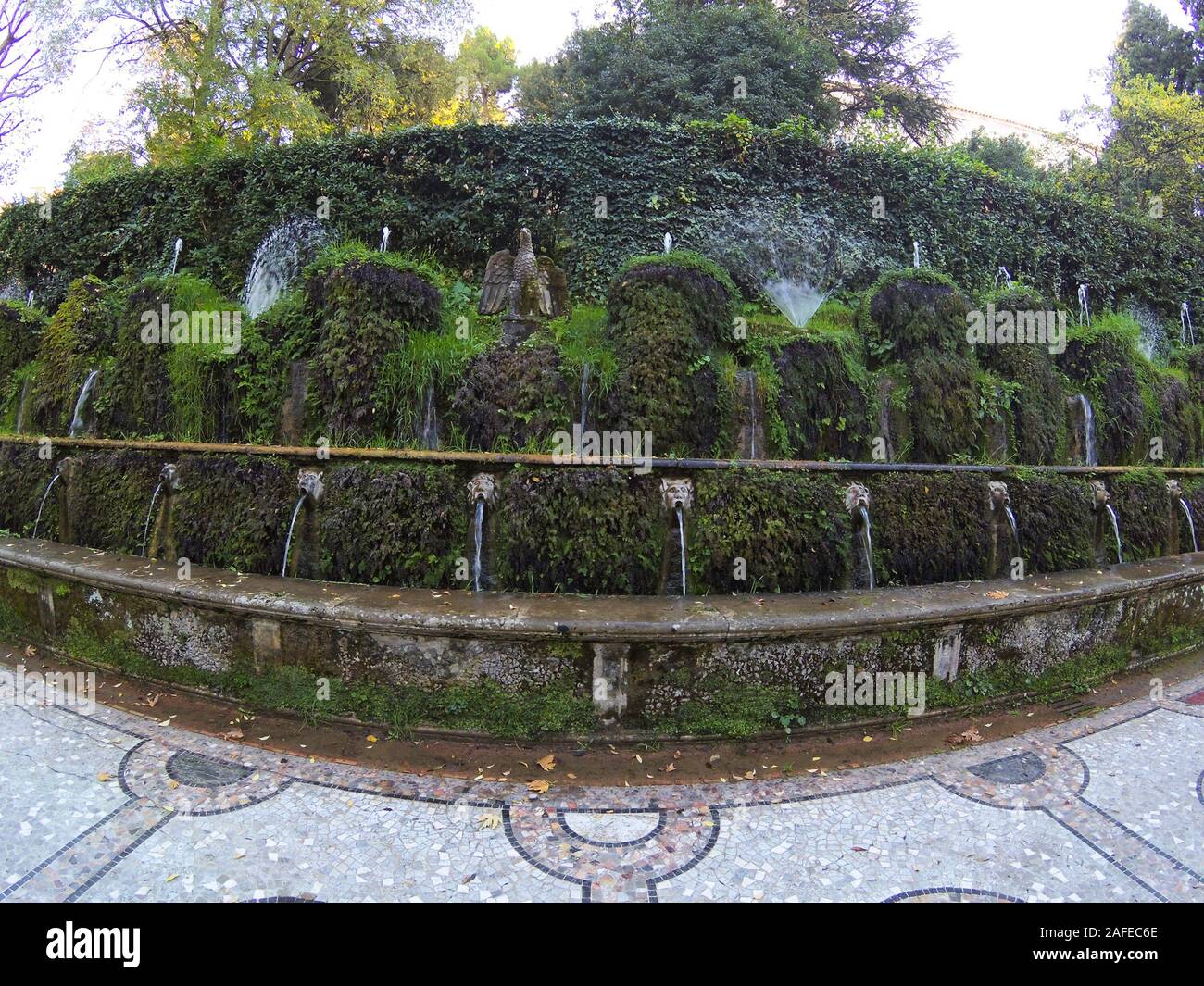 The Hundred Fountains (Cento Fontane) in the beautiful gardens of Villa ...