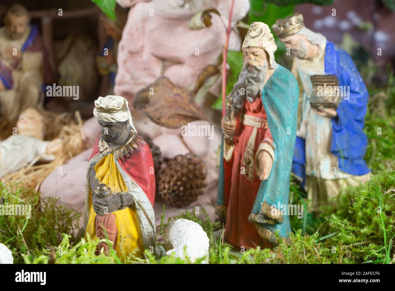 Provencal Christmas crib figure of wise men in terracotta Stock Photo ...