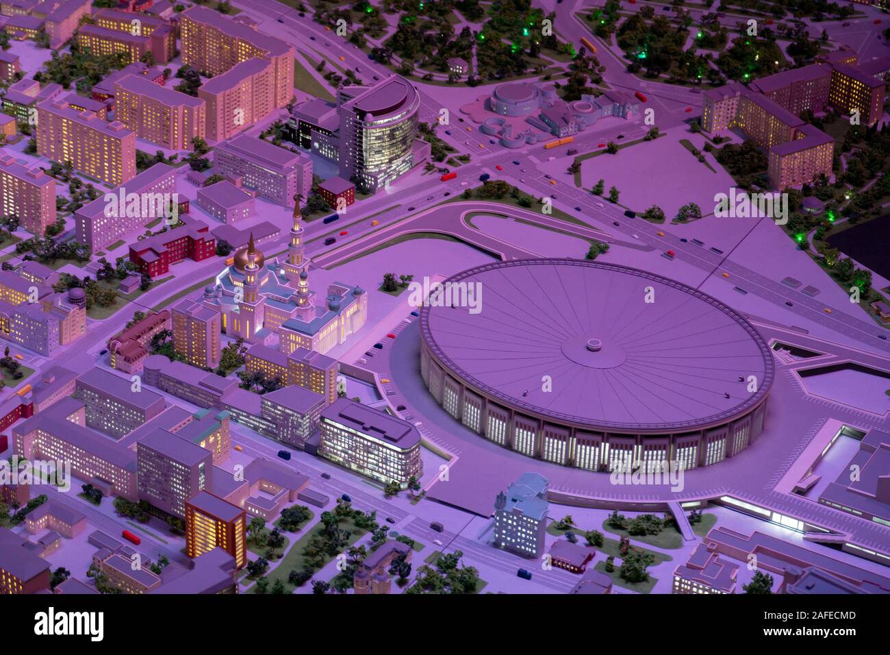 Moscow, Russia - JULY 2019: VDNKh, Moscow City scale model, shot of ...