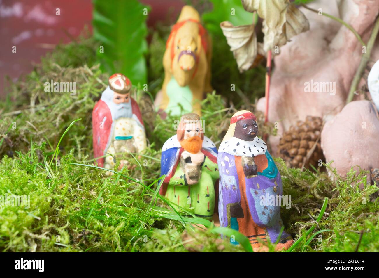Provencal Christmas crib figure of wise men in terracotta Stock Photo ...