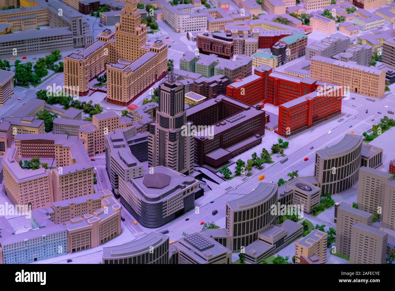 Moscow, Russia - JULY 2019: VDNKh, Moscow City scale model, shot The ...