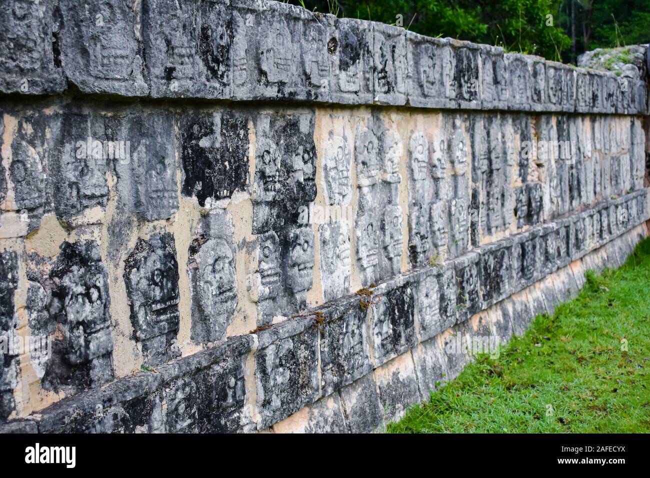 Old wall with mayan signs Stock Photo - Alamy