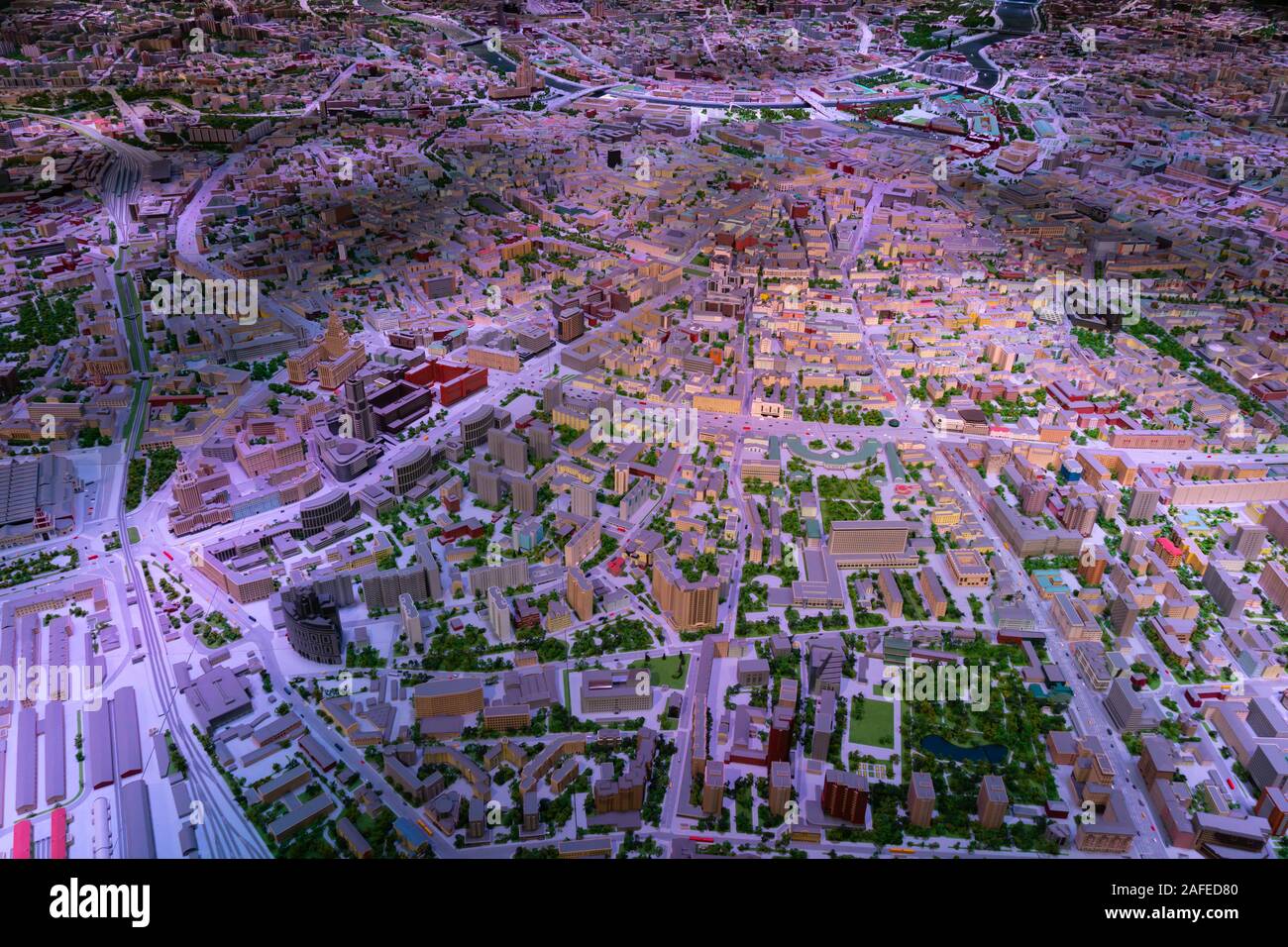 Moscow, Russia - JULY 2019: VDNKh, Moscow City scale model, center of ...