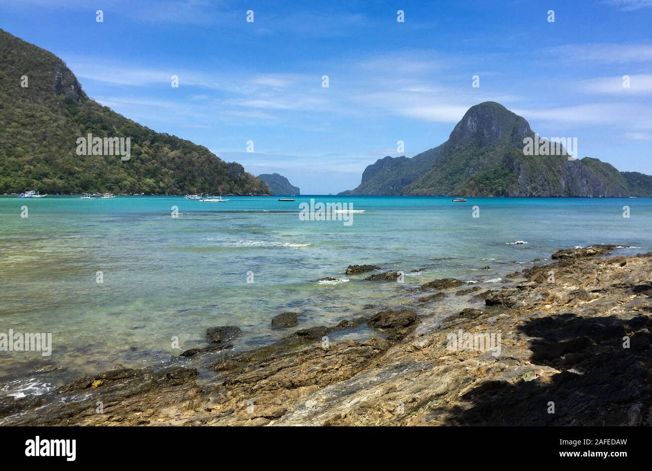Beautiful blue sea on Coron Island, Philippines. Coron is one of the ...