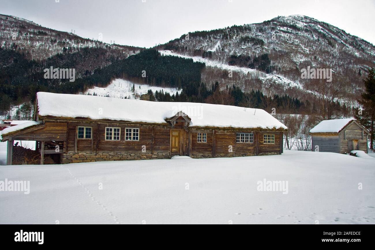 Old and traditional building at stordal in Sogn, western Norway Stock ...