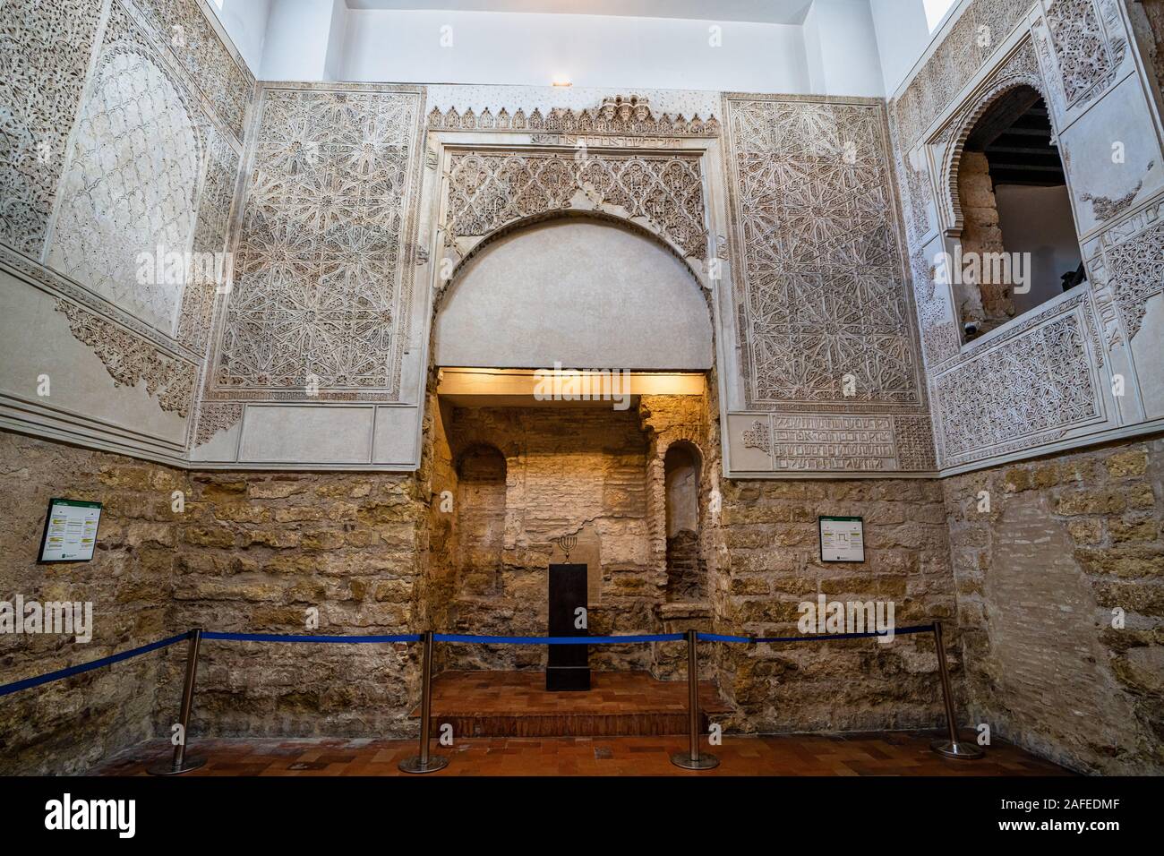 Inside the synagogue of Cordoba, Spain. Jewish temple founded in 1315 ...