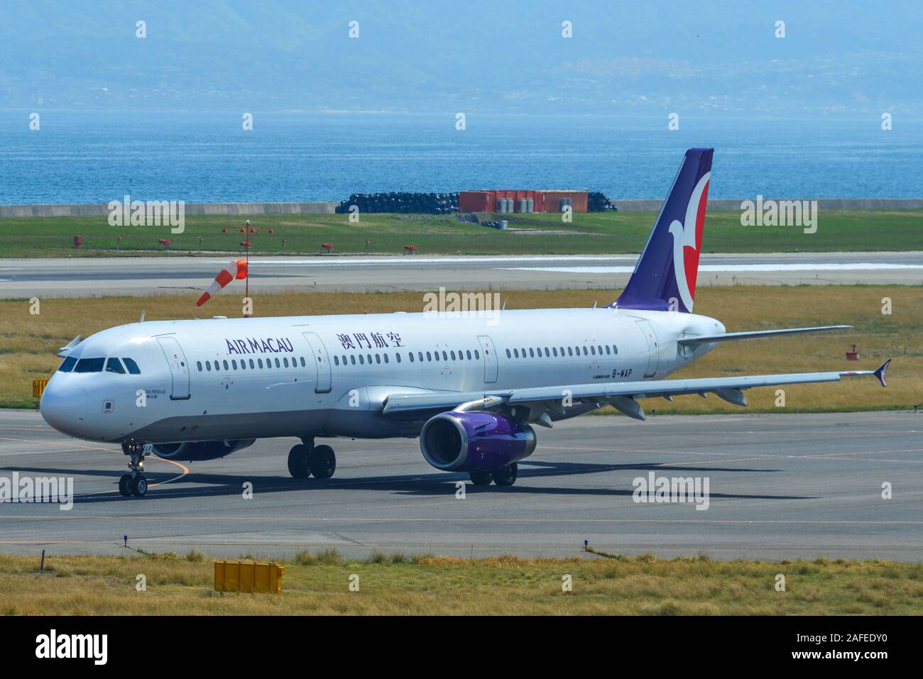 Osaka, Japan - Apr 18, 2019. B-MAP Air Macau Airbus A321 taxiing on ...