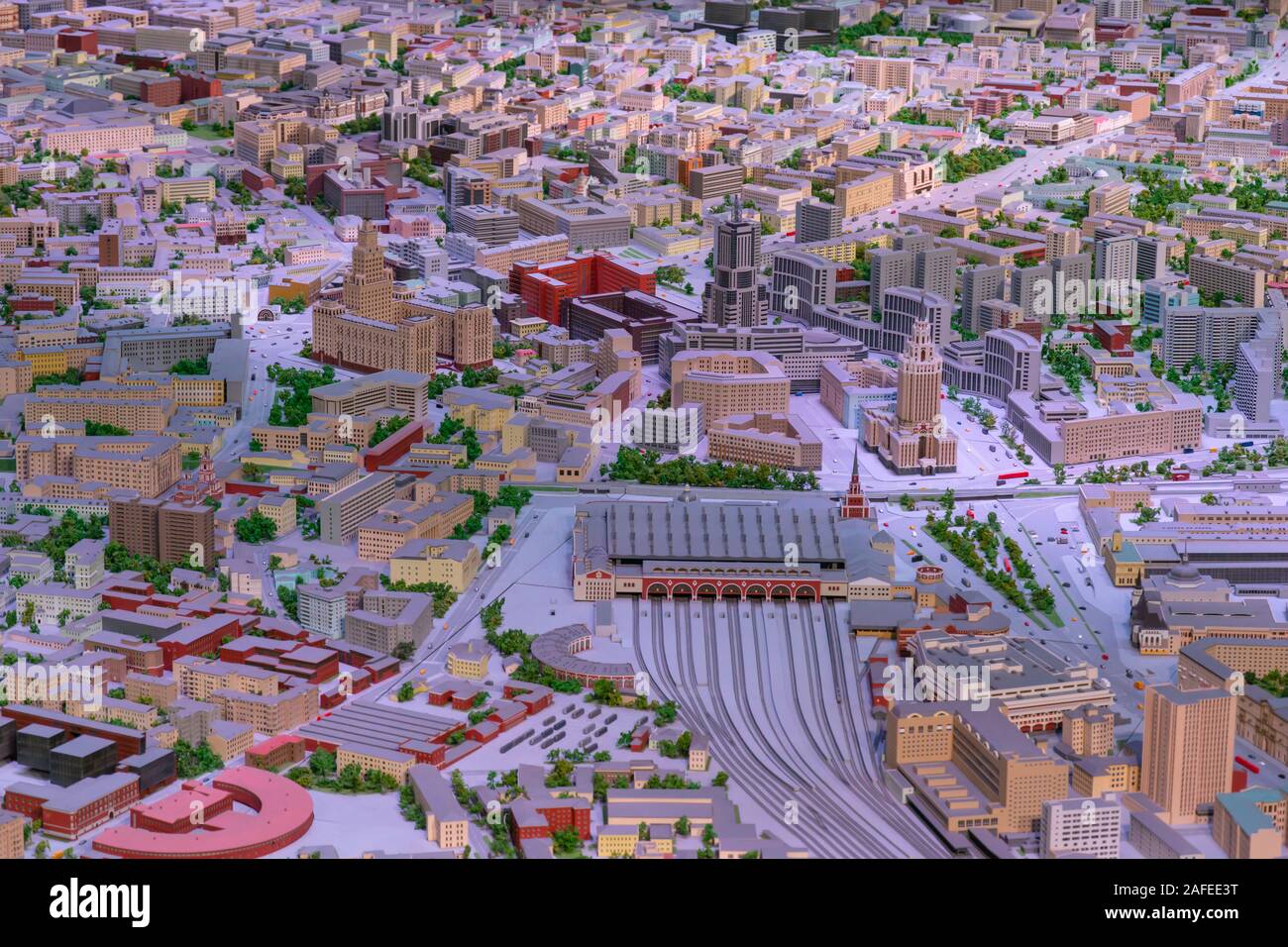 Moscow, Russia - JULY 2019: VDNKh, Moscow City scale model, Kazansky ...