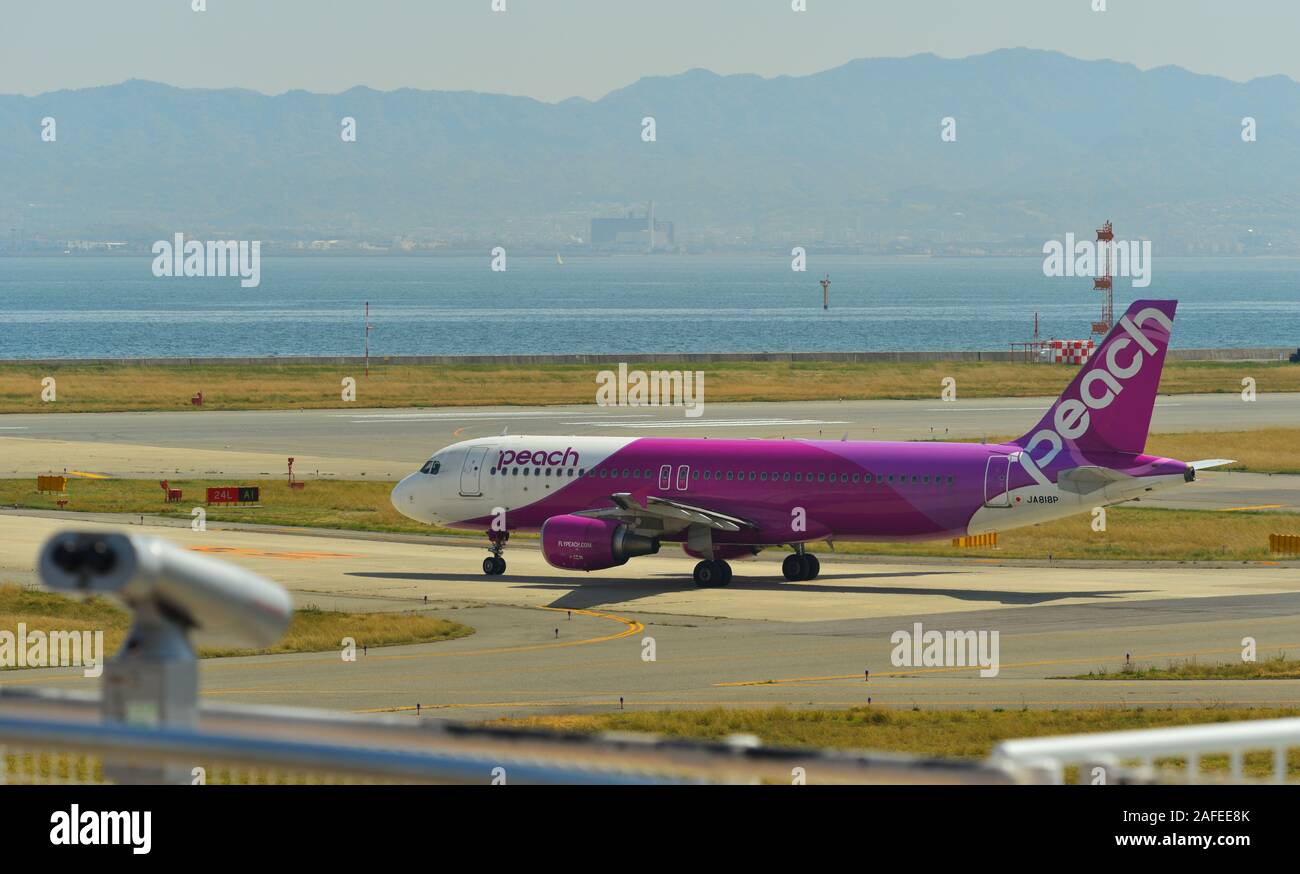 Osaka, Japan - Apr 18, 2019. Peach Aviation JA818P (Airbus A320 ...