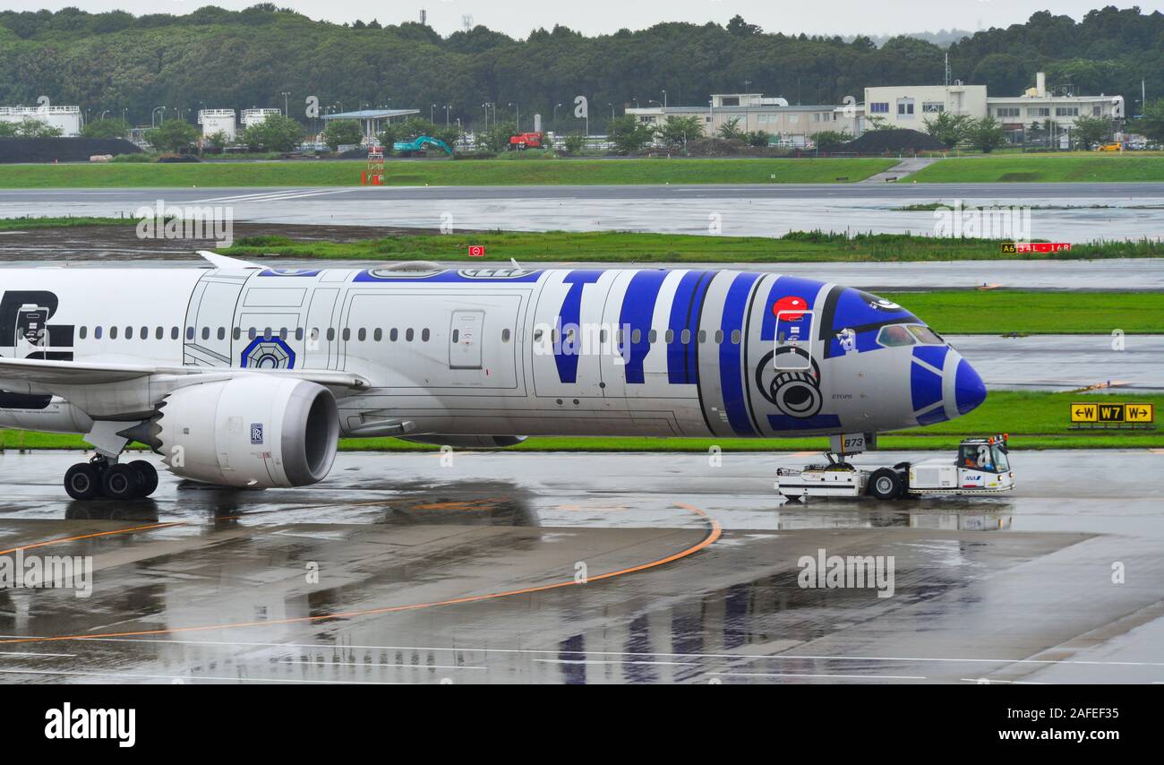 Tokyo, Japan - Jul 4, 2019. JA873A All Nippon Airways Boeing 787-9 ...