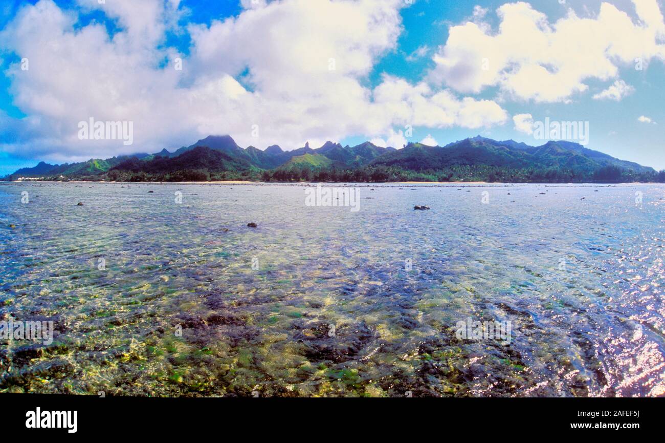 Rarotonga cook islands island south pacific voulcanic coral reef hi-res ...