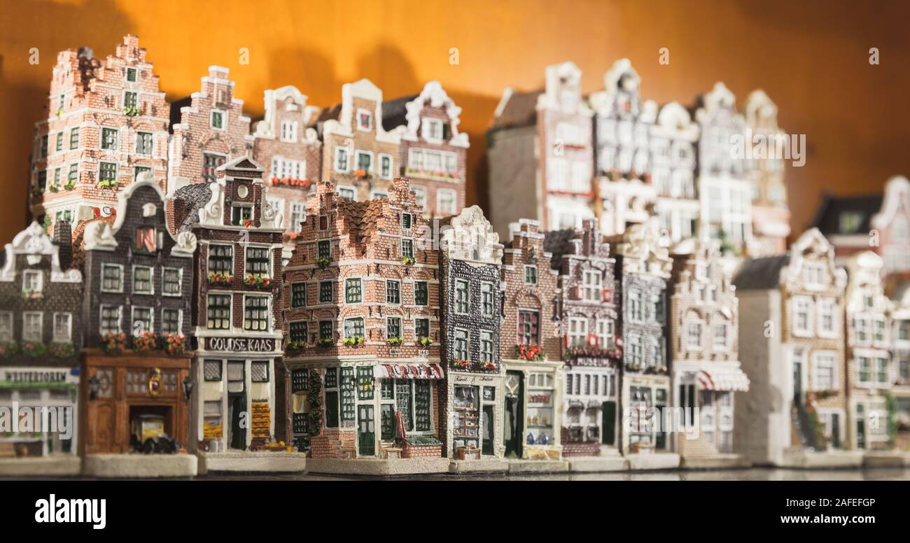 Amsterdam, Netherlands - February 25, 2017: Colorful small decorative ...