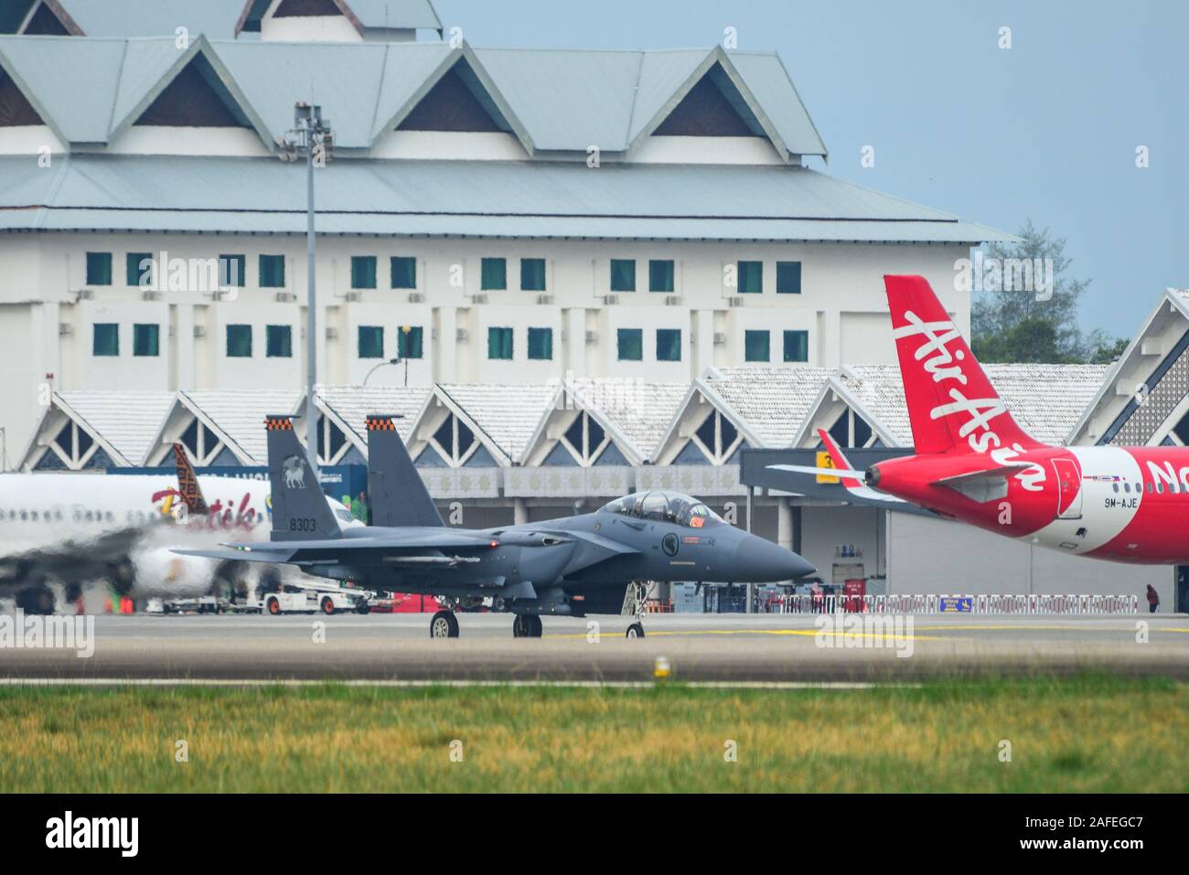 Langkawi, Malaysia - Apr 1, 2019. A McDonnell Douglas F-15SG Eagle ...
