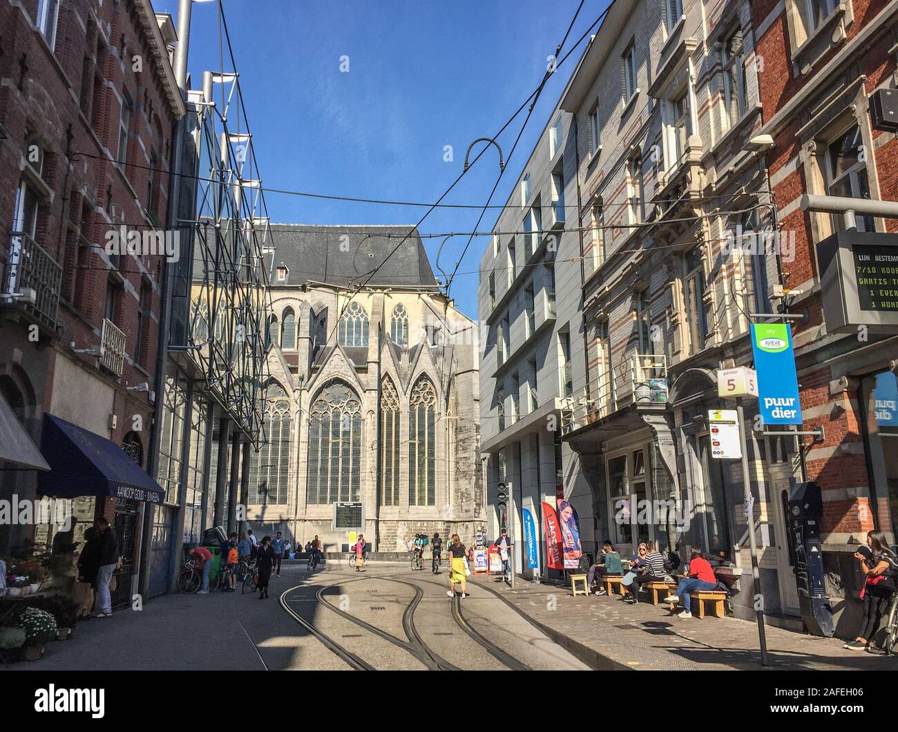 Gent, Belgium - Oct 6, 2018. Ancient buildings in Gent, Belgium. Ghent ...