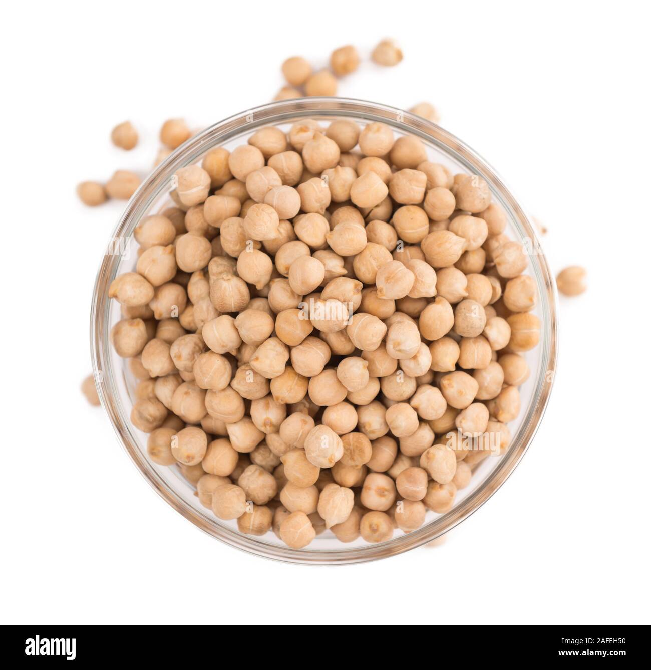 Portion of Chickpeas as detailed close-up shot isolated on white ...