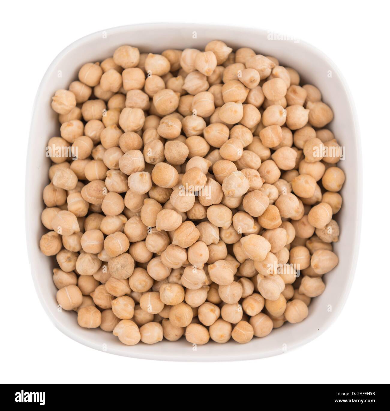 Portion of Chickpeas as detailed close-up shot isolated on white ...