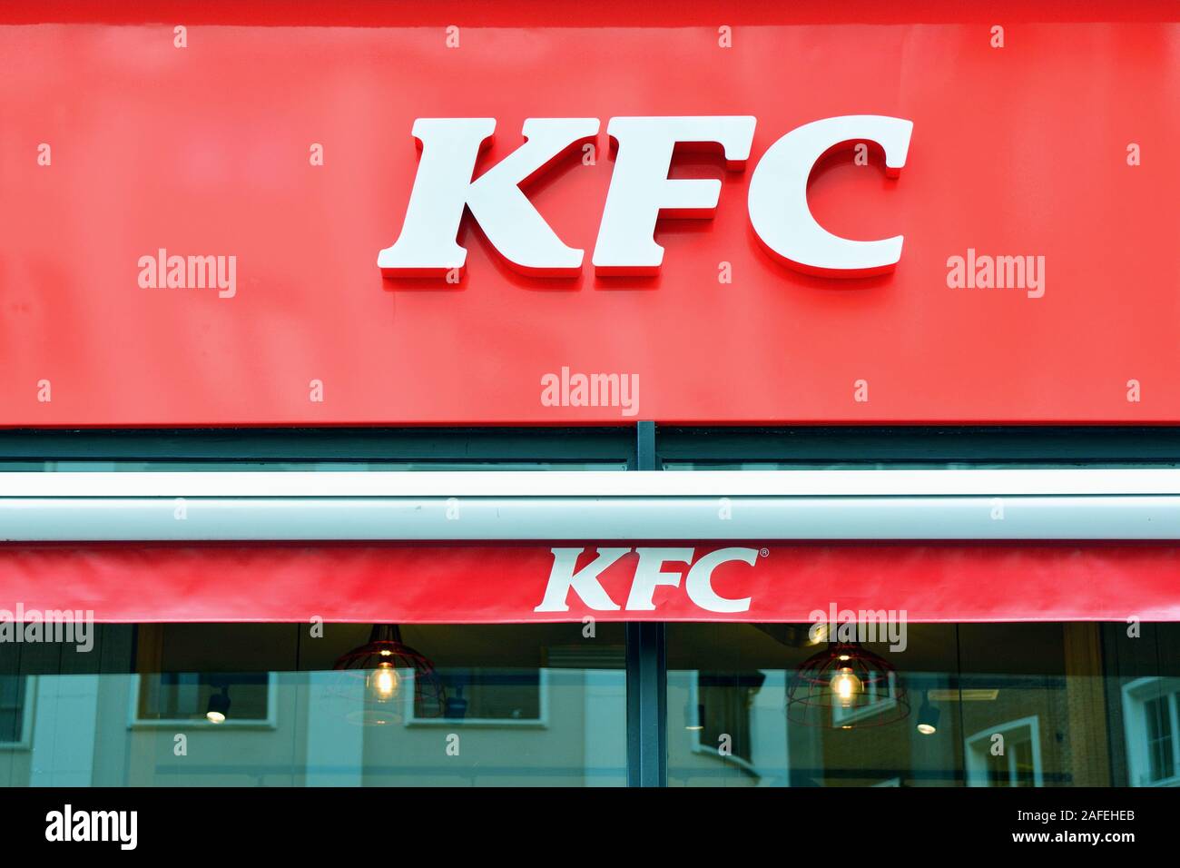 Madrid, Spain - November 30, 2019: KFC fast food restaurant. Kentucky ...