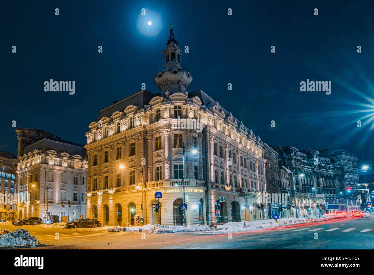 Bucharest street at night hi-res stock photography and images - Alamy
