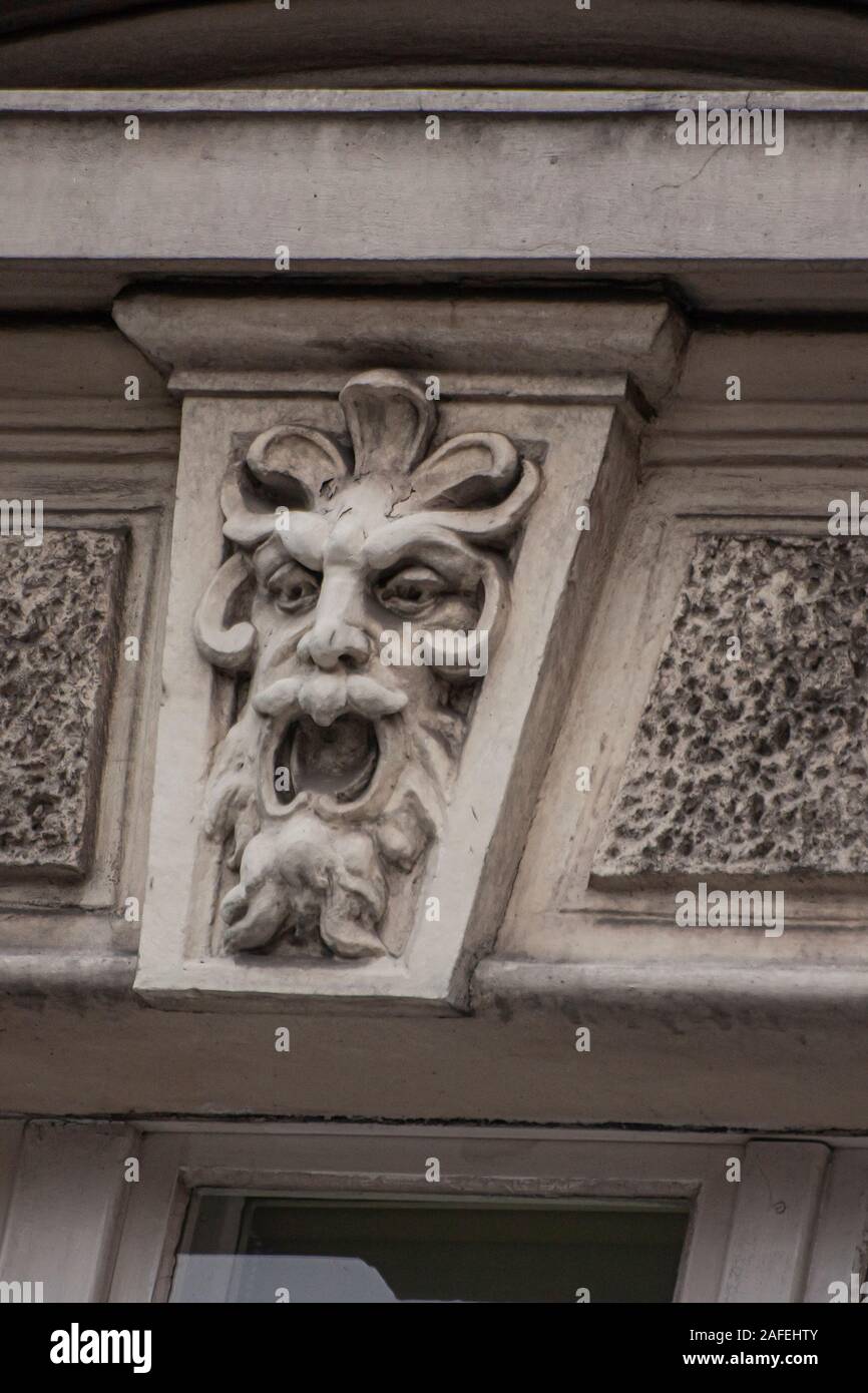 Mascaron close up face women elements of architecture decorations of ...