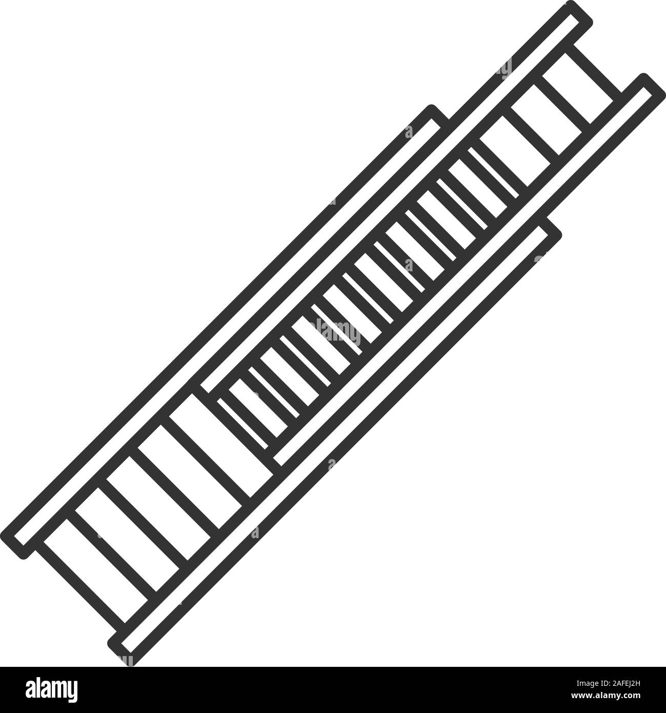 Double extension ladder linear icon. Firefighting equipment. Thin line ...