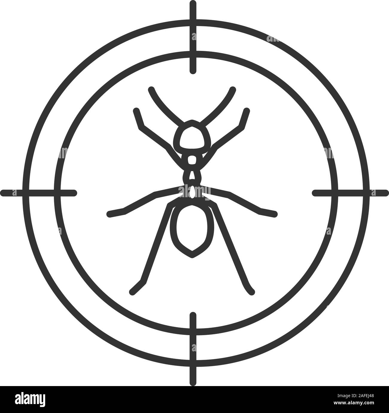 Ants target linear icon. Insects repellent. Pest control. Thin line ...