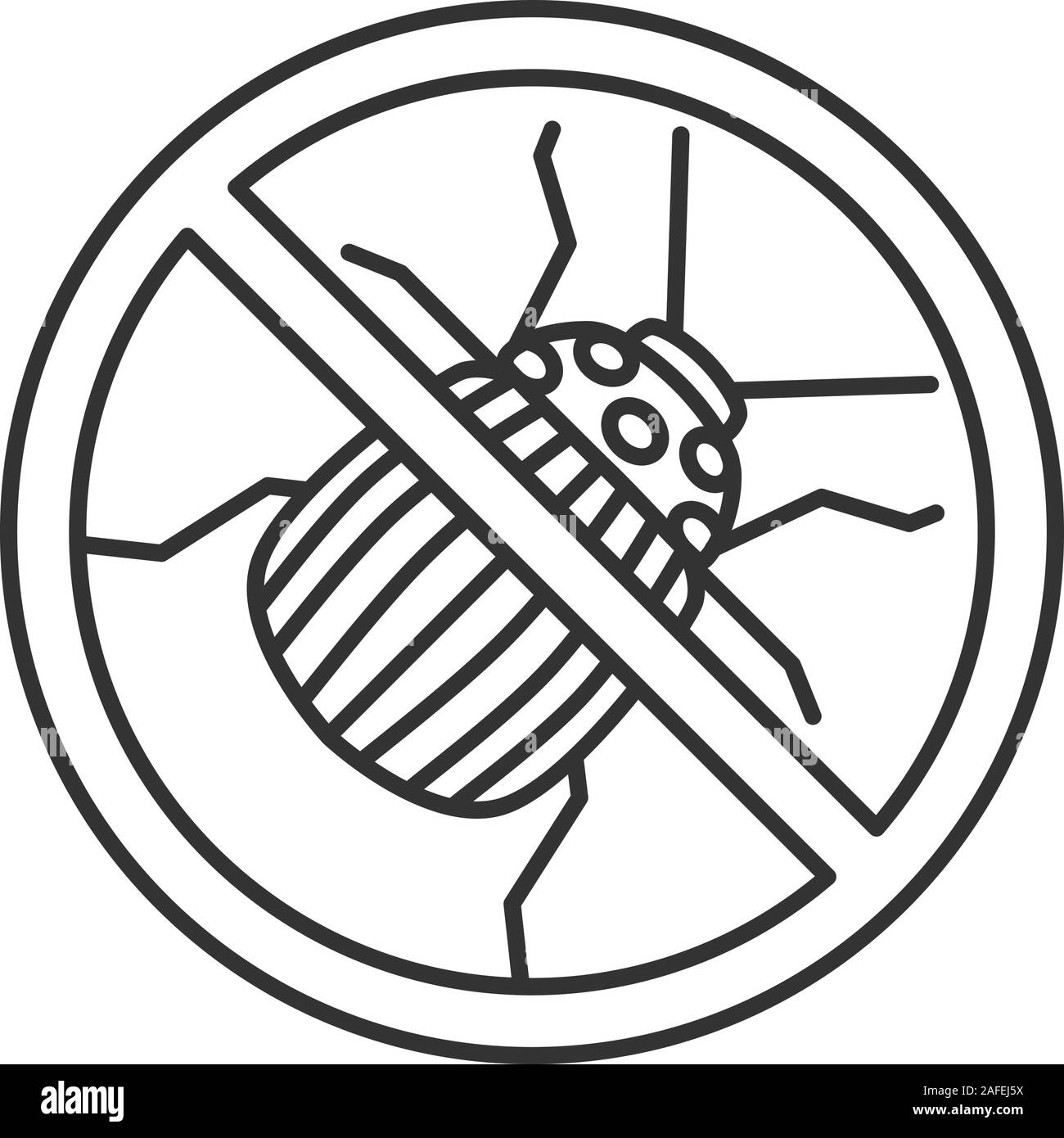 Stop colorado beetle sign linear icon. Insects repellent. Pest control ...