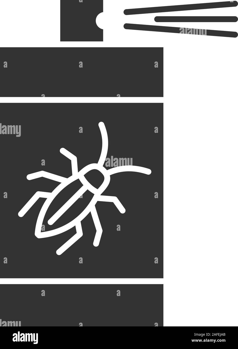 Roaches bait glyph icon. Cockroach repellent spray. Pest control ...