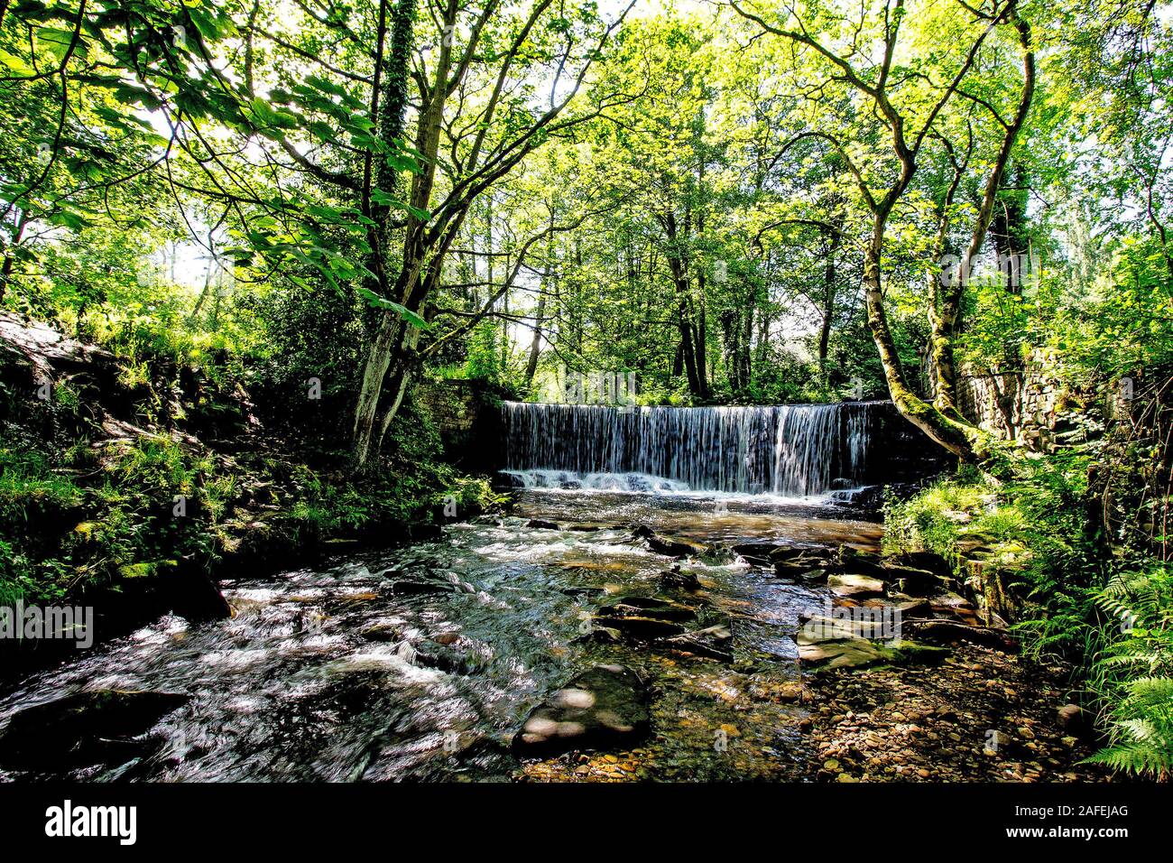 waterfalls in honley Stock Photo - Alamy