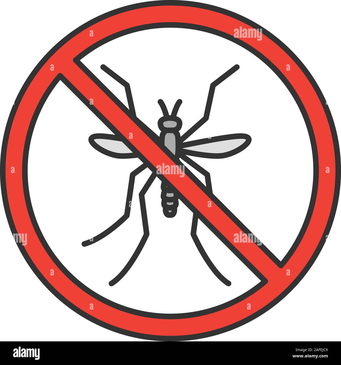 Stop mosquitos sign color icon. Flying insects repellent. Pest control ...