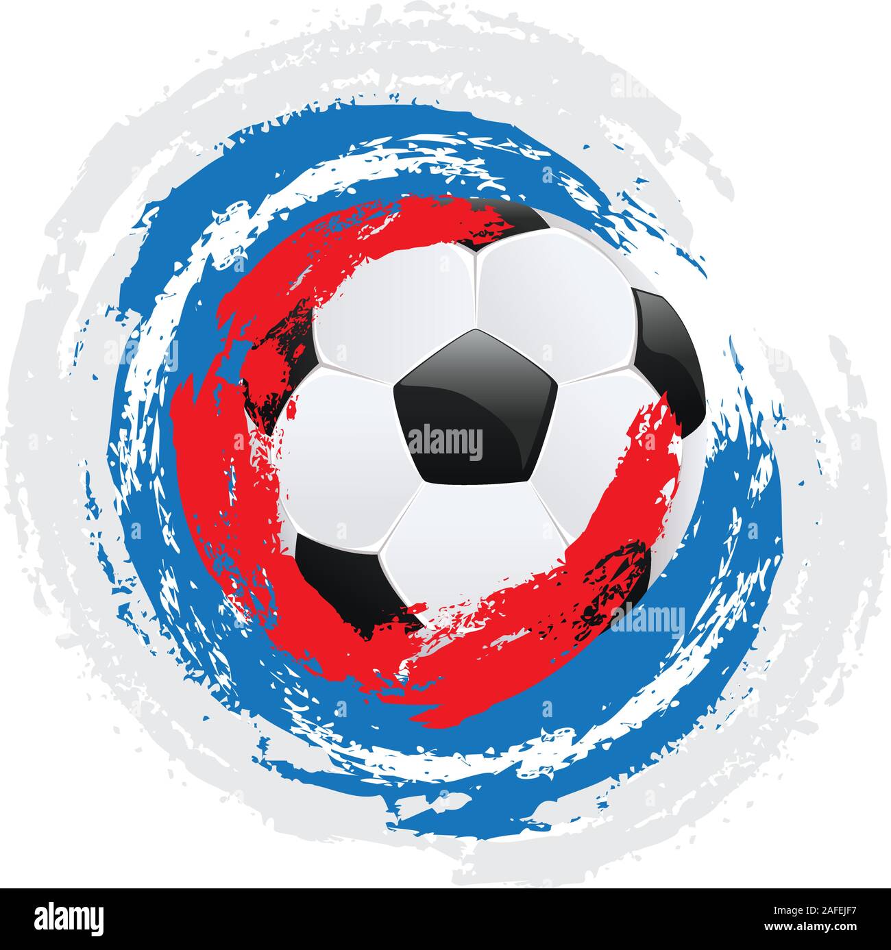 Soccer or Football ball and grunge colorful brush strokes design Stock ...