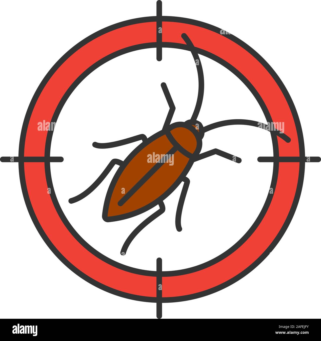 Cockroach target color icon. Roach repellent. Pest control. Isolated ...