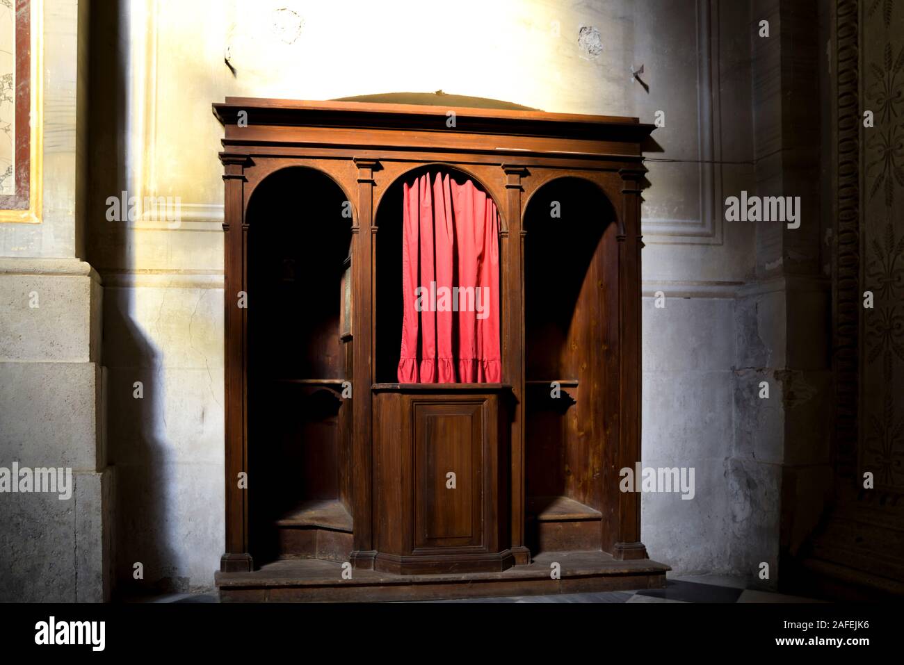 confessional in Catholic church Stock Photo - Alamy