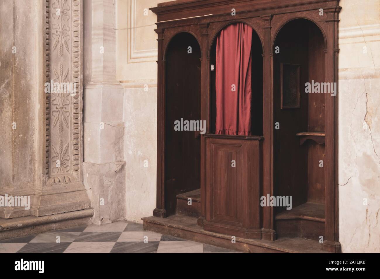 Confessional in catholic church hi-res stock photography and images - Alamy