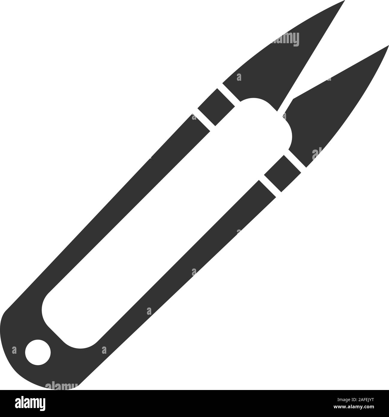 Sewing clippers glyph icon. Silhouette symbol. Thread cutter. Negative ...