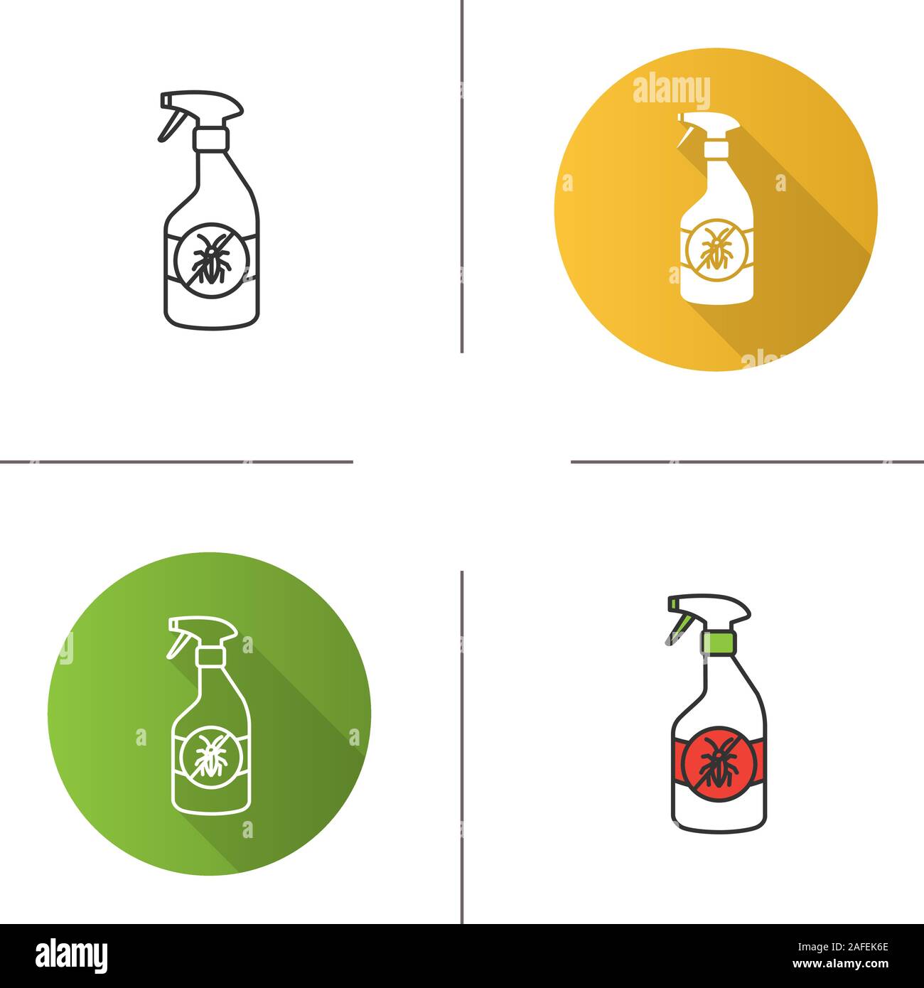 Insects repellent icon. Flat design, linear and color styles. Anti ...