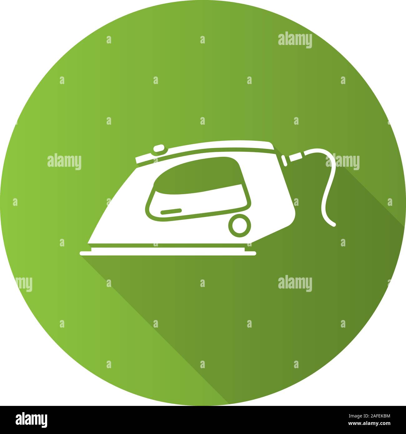 Steam iron flat design long shadow glyph icon. Vector silhouette ...