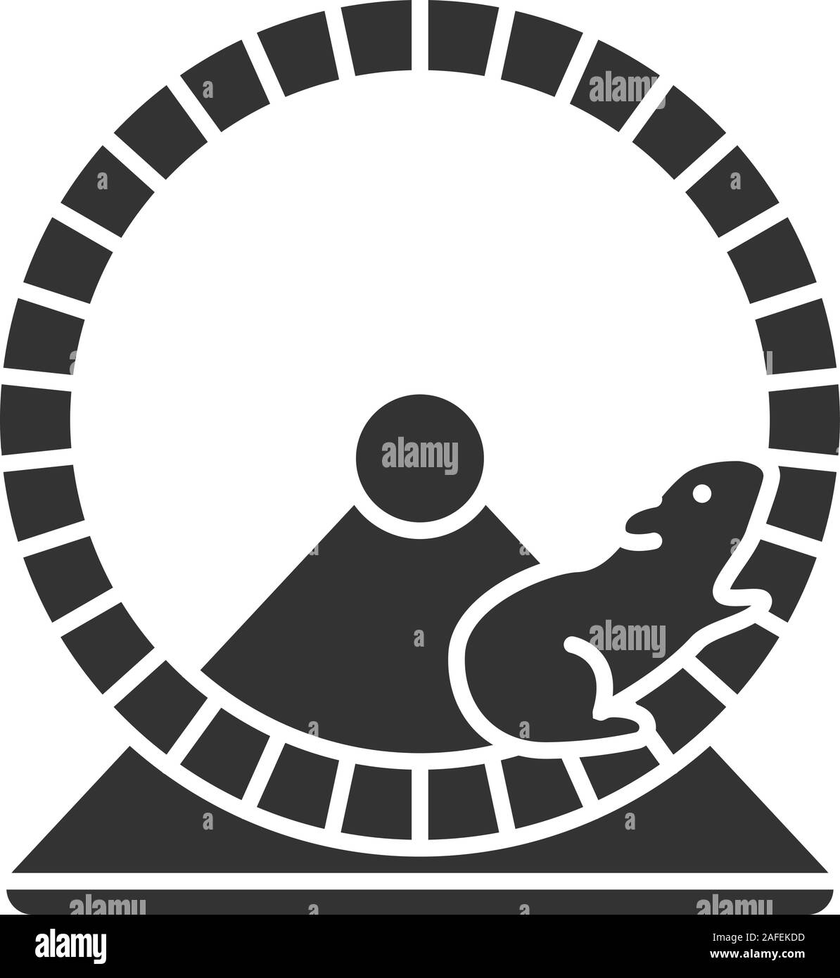 Hamster wheel glyph icon. Rodent cage equipment. Silhouette symbol ...