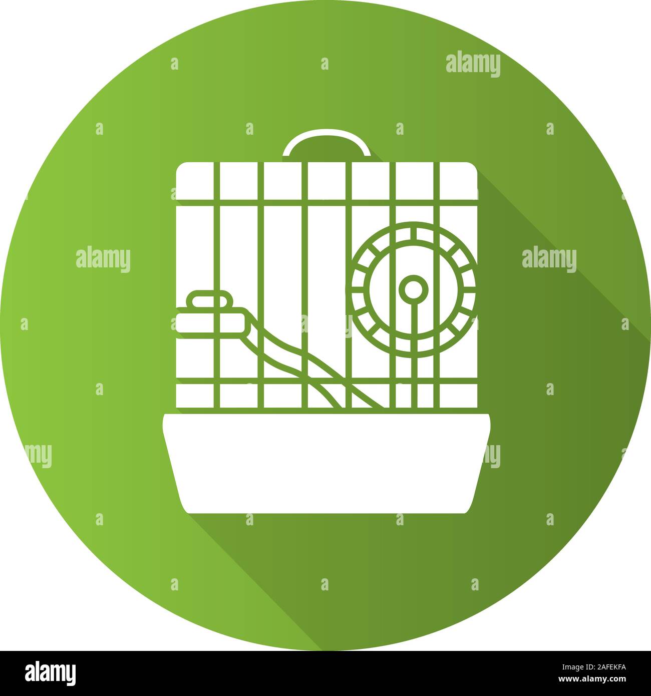 Hamster cage flat design long shadow glyph icon. Rodent wheel. Vector ...