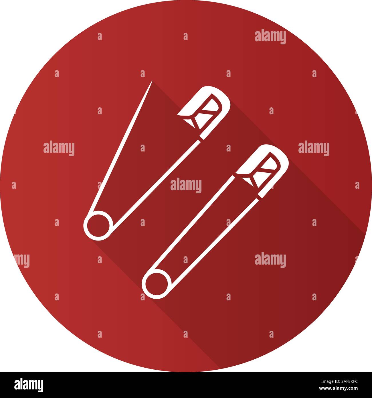 Safety pins flat design long shadow glyph icon. Vector silhouette ...