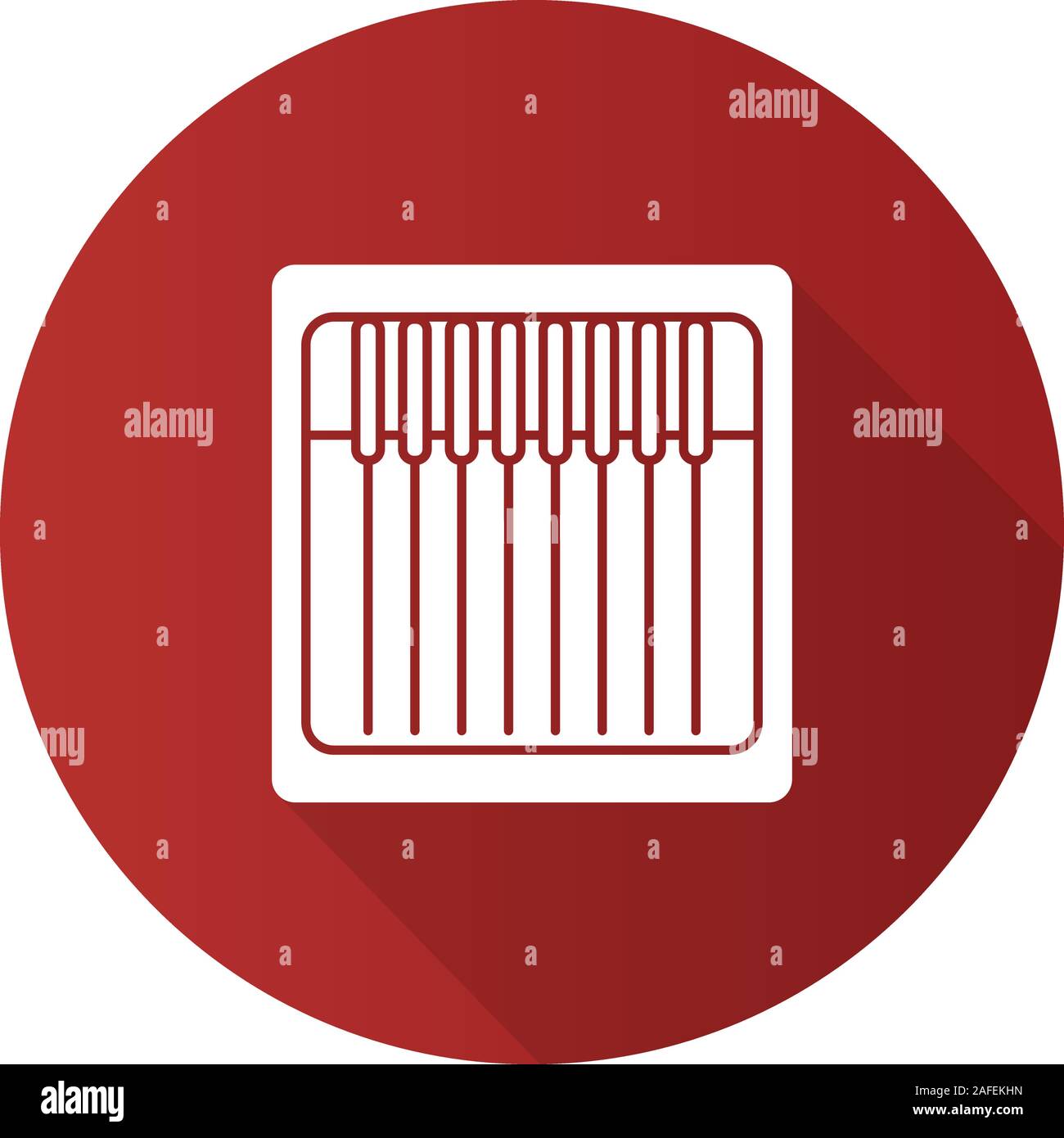 Sewing machine needles pack flat design long shadow glyph icon. Vector ...