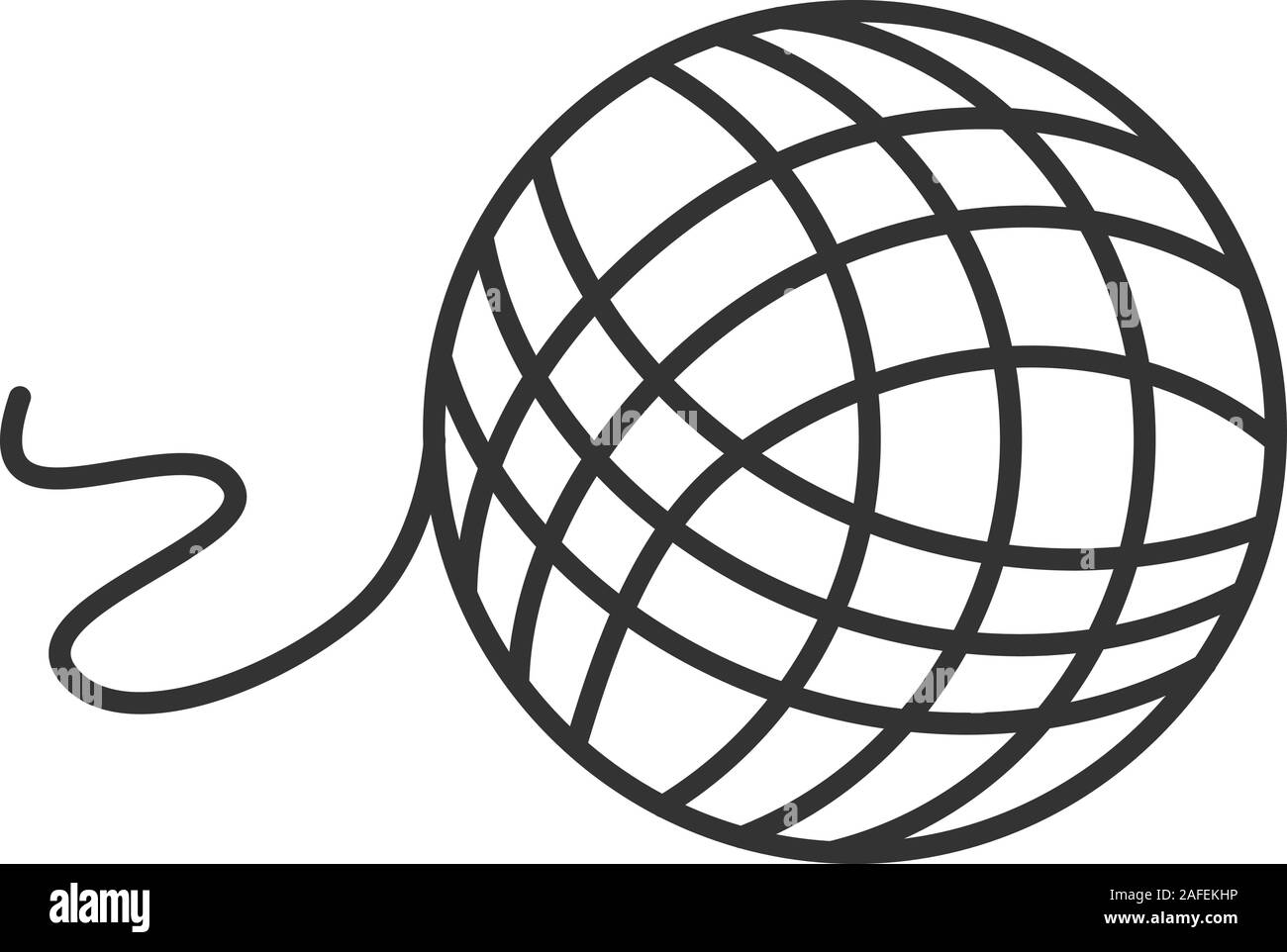 Knitting yarn clew linear icon. Thin line illustration. Wool thread ...