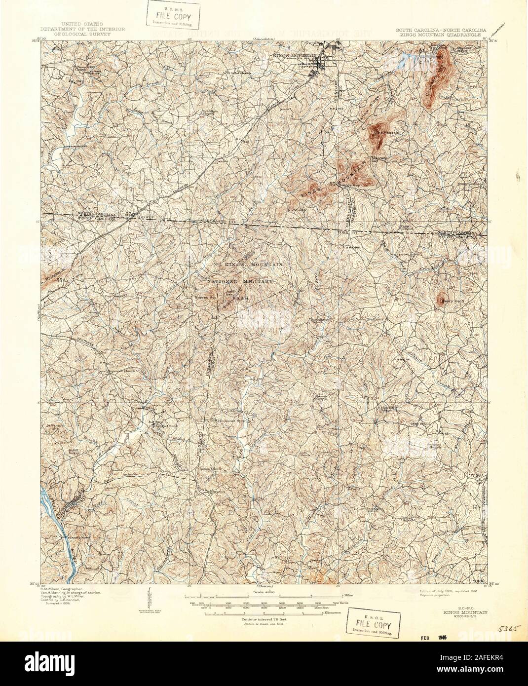 Map of kings mountain hi-res stock photography and images - Alamy