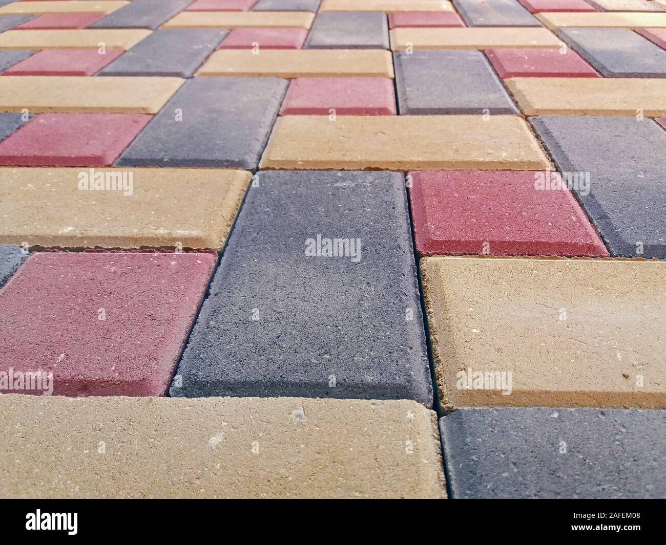 Colorful pavement close up, has just been installed Stock Photo - Alamy