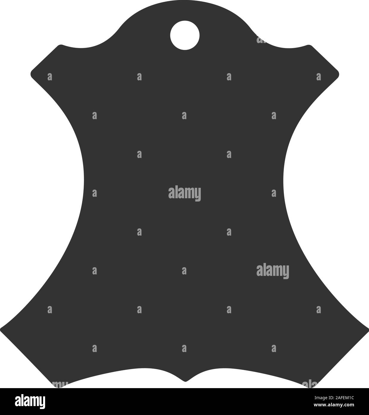 Leather or fabric label glyph icon. Silhouette symbol. Negative space ...